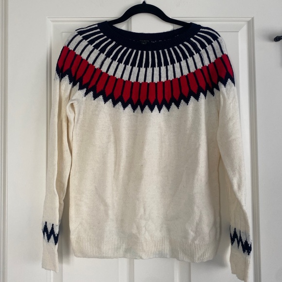 Talbots | Sweaters | Talbots Navy Red And Cream Fairdale Sweater | Poshmark